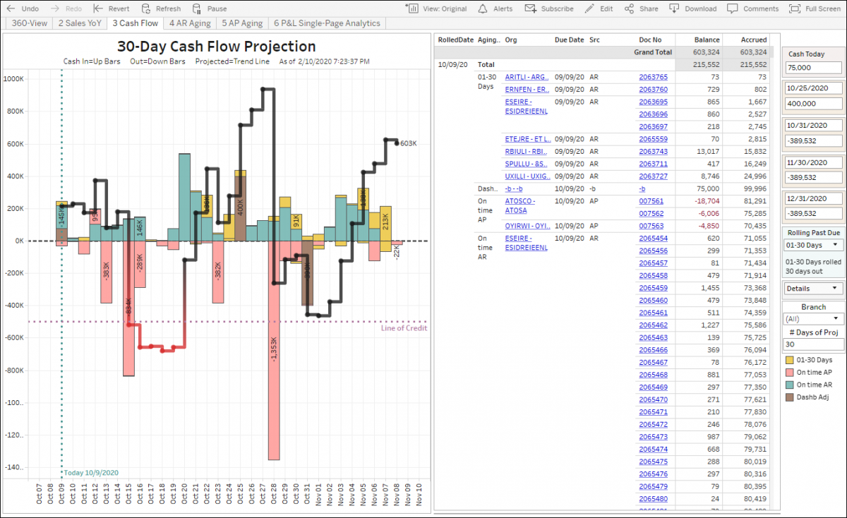 Acumatica Dashboards for Core Financials Advanced Analytics by DataSelf